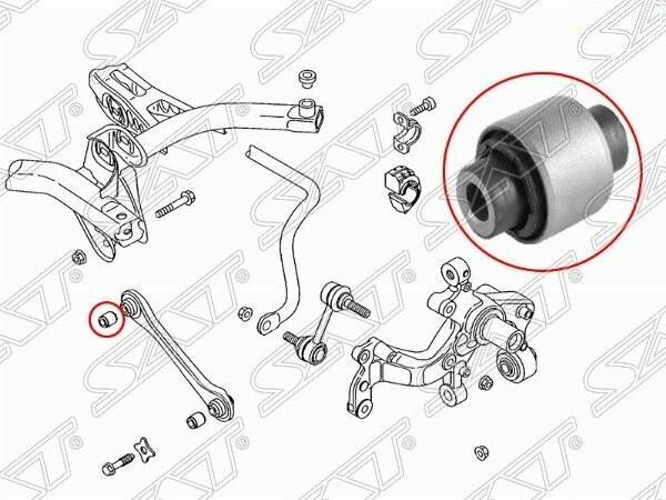 Сайлентблок SAT ST-1K0501529J-B1 рычага Audi A3 03-19, Q3 11-19