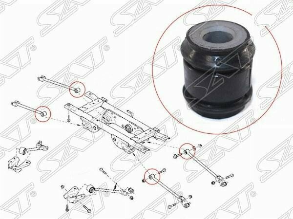 Сайлентблок SAT ST-8200839124-B цапфы Renault Duster 10-21, Dacia Duster 10-17