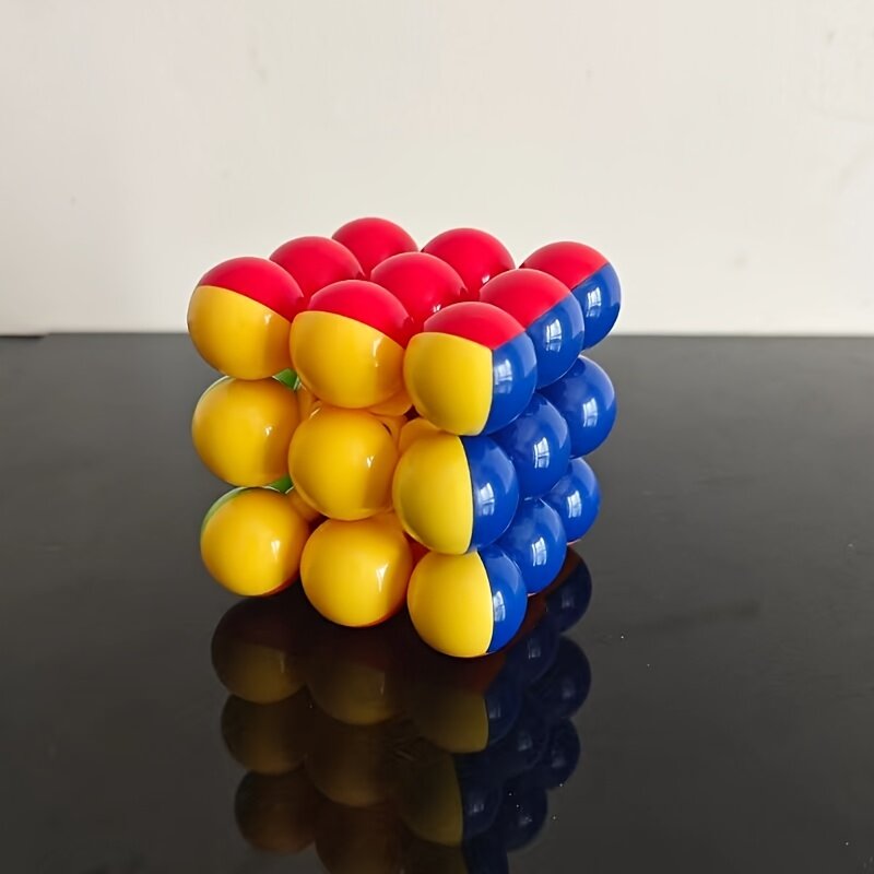Кубик-головоломка 3x3x3 без наклеек цветной с шариковым механизмом