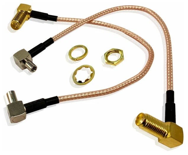 Комплект пигтейлов "TS9-SMA Female угловой"2 шт.