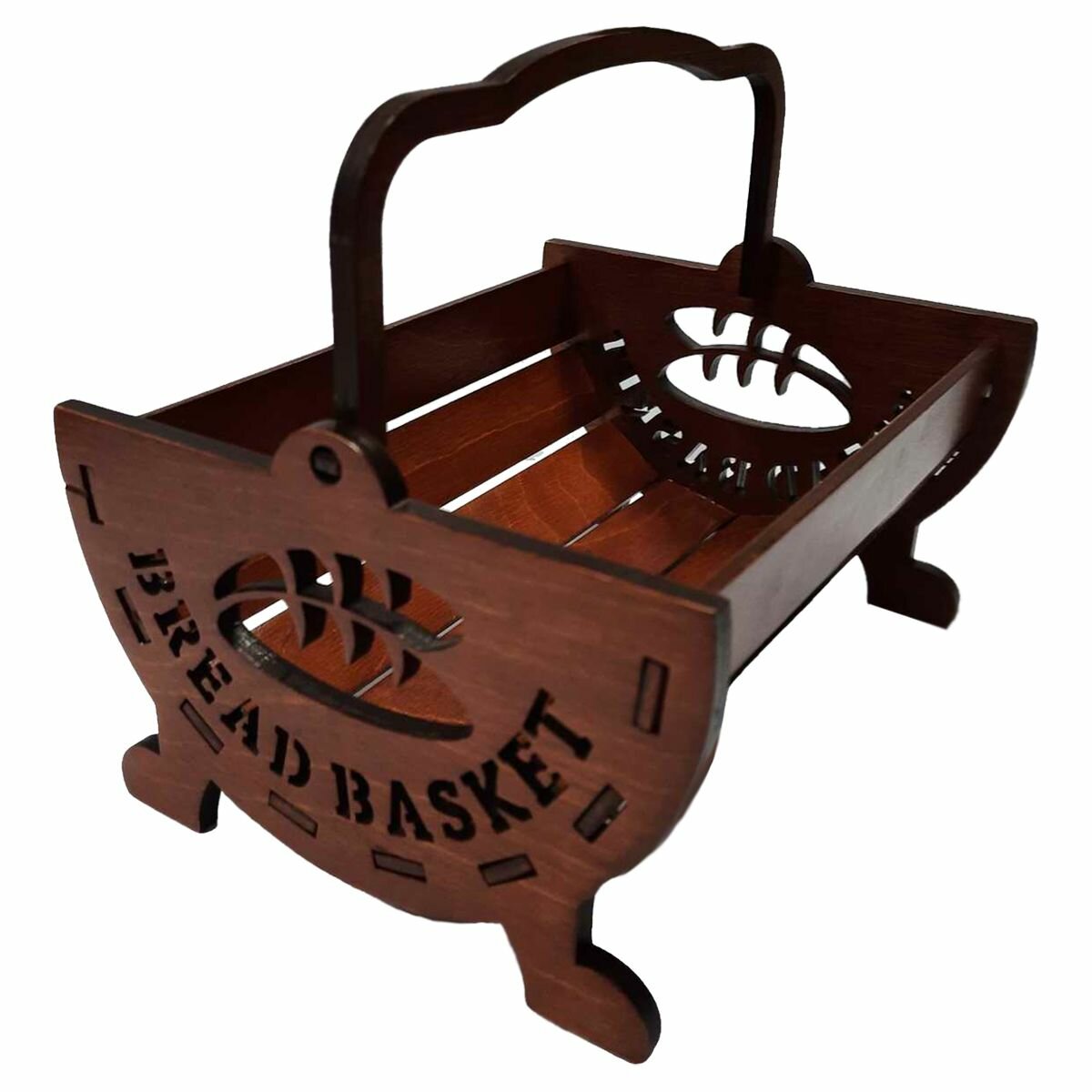 Корзинка плетёнка с ручкой. Цвет "Красное дерево" 202025