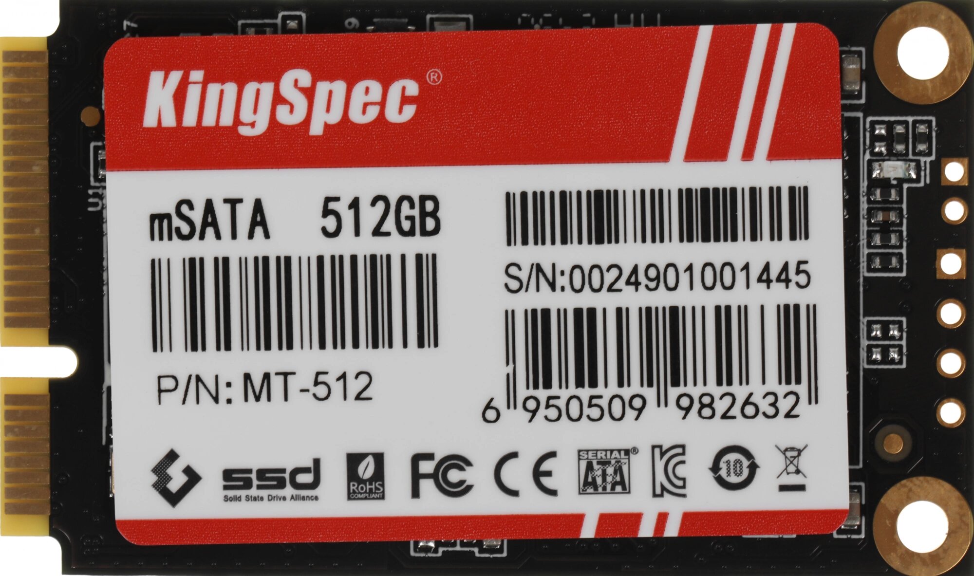SSD накопитель KINGSPEC MT Series MT-512 512ГБ, mSATA, mSATA, mSATA