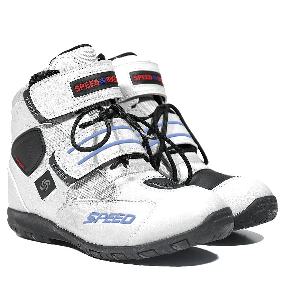 Ботинки для гонок по бездорожью для мотокросса, мотоциклетные ботинки, Botas Moto, кожаная мотоциклетная обувь из микрофибры, мужские мотосапоги 44, Белый, White