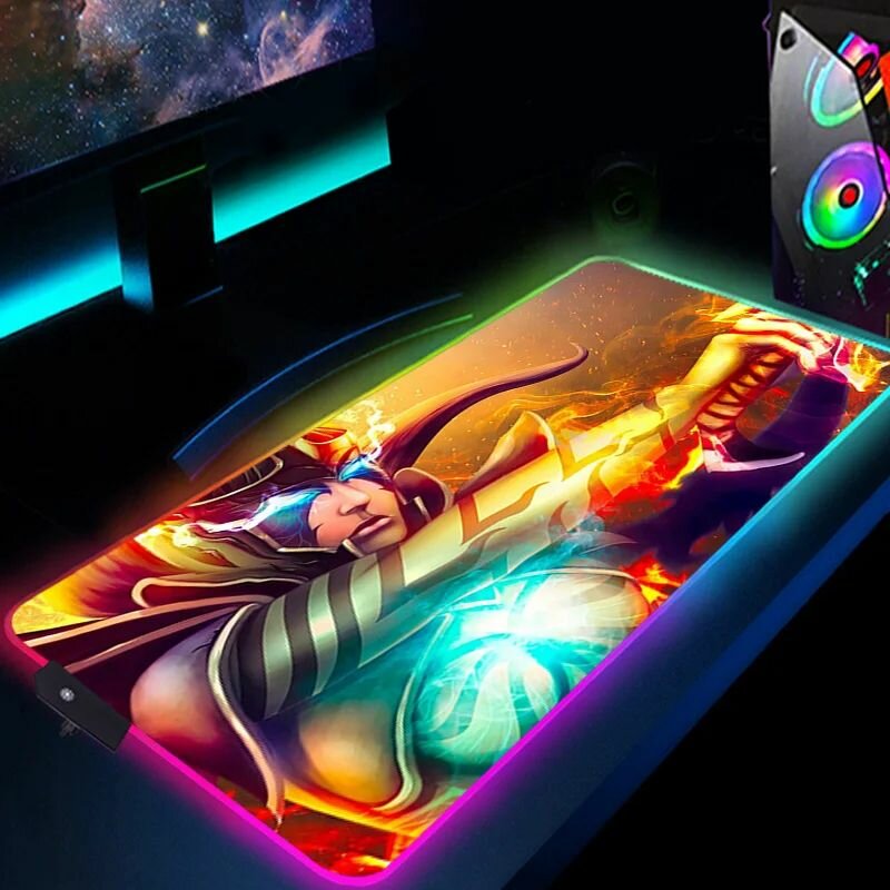 Коврик для мыши Dota 2, игровой, с RGB-подсветкой, 90 см x 40 см