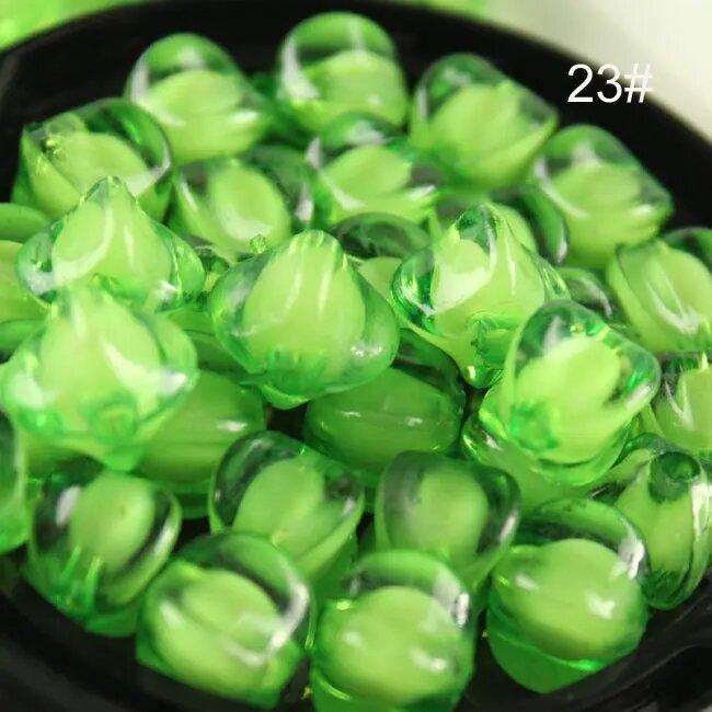 Арбузные бусины акриловые 8/10/12 мм Изумрудный, 100pcs 8mm, No 23