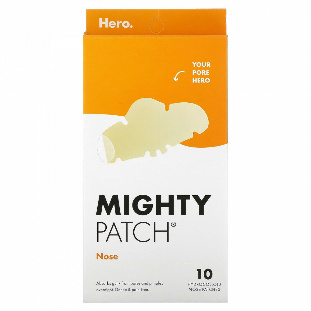 Hero Cosmetics, Mighty Patch® Nose, 10 гидроколлоидных патчей