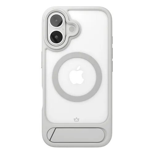 Чехол (клип-кейс) VLP Reels Case, для Apple iPhone 16, противоударный, прозрачный/серый [10525001]