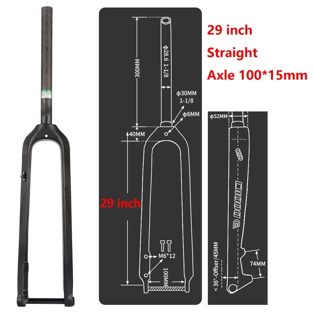 Карбоновая вилка для горного велосипеда 29 дюймов 29 Straight Axle