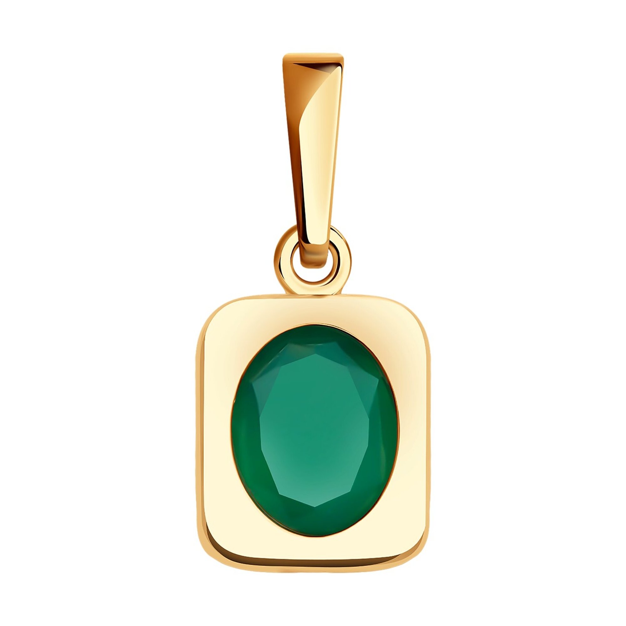 Подвеска, красное золото, 585 проба, агат