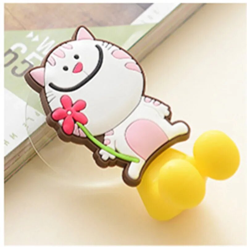 Мультяшный держатель для зубных щеток PP+PVC Розовый, Y89-Smiley cat