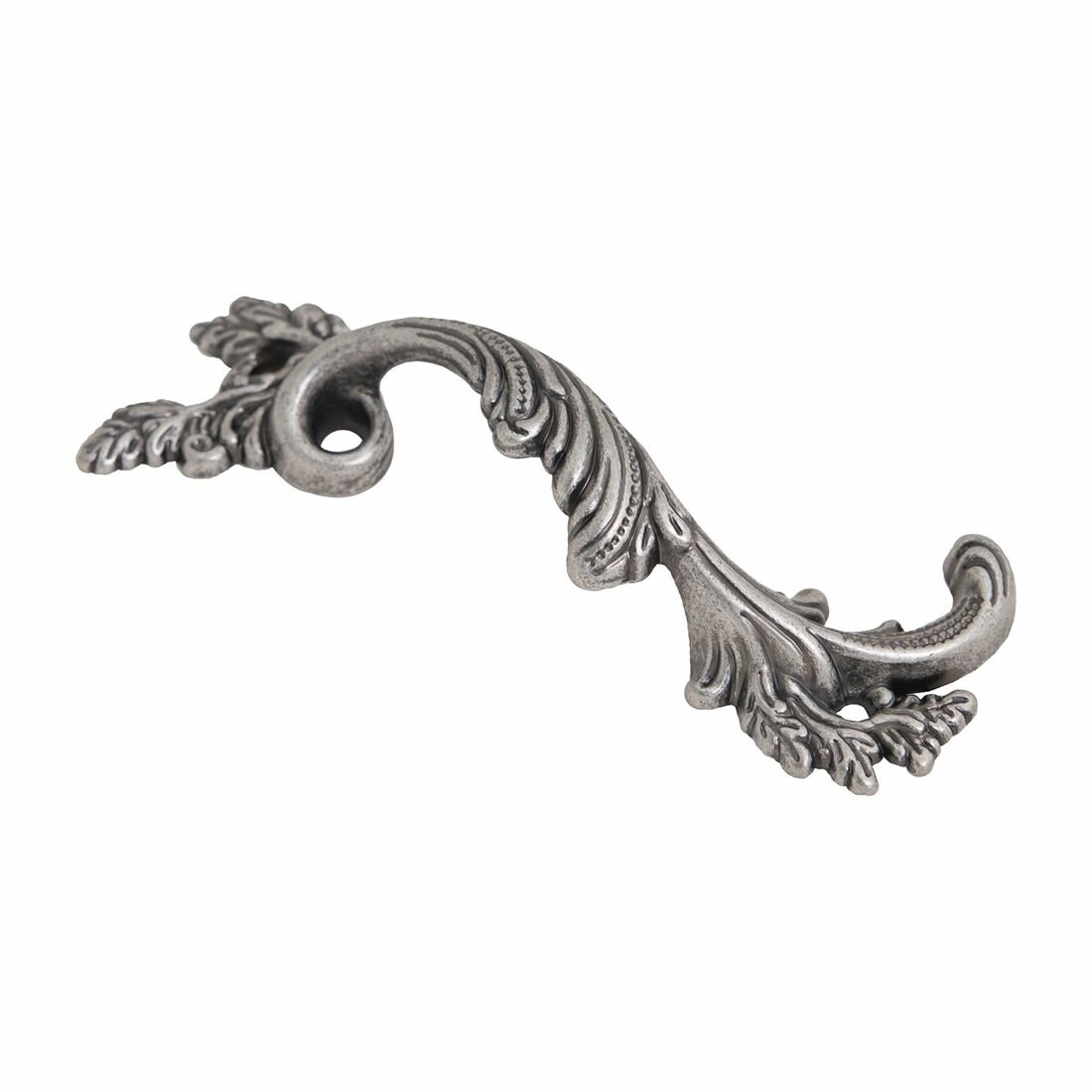 Ручка мебельная скоба металлическая NATURA 96 античное серебро правая