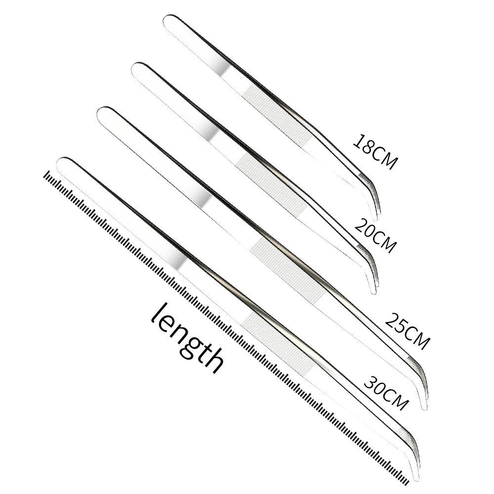 Пинцет LUXIANZI 25cm, из нержавеющей стали, изогнутый