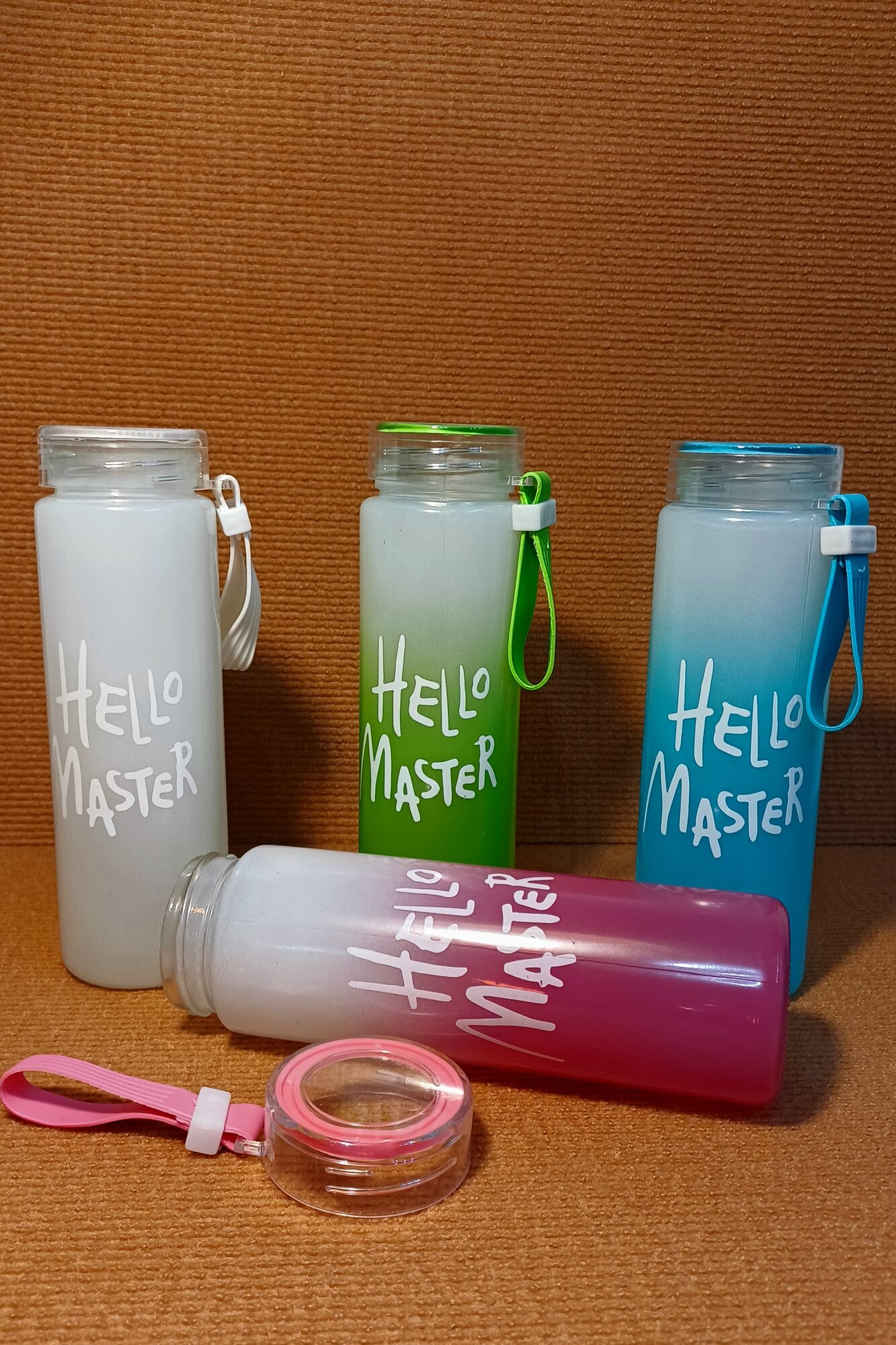 Бутылка для воды, стеклянная, 0,480 мл. Для офиса и дома! Лучшая бутылка И разные цвета!