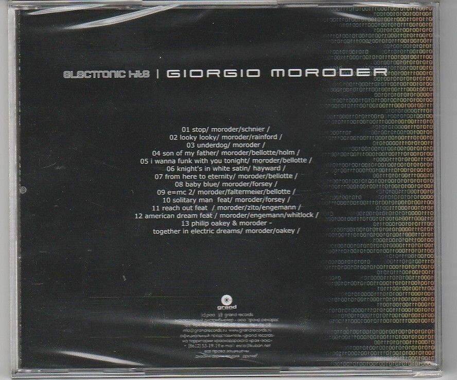 Giorgio Moroder - Electronic Hits (CD диск) — фото 1