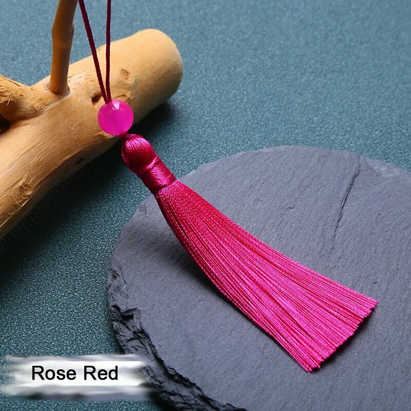 10 шт, бахрома из полиэстера и шелка, 7 см, кисточки ручной работы, мягкие кисточки для рукоделия, мини-кисточки из бисера для закладок, изготовление ювелирных изделий Розовый, roseo