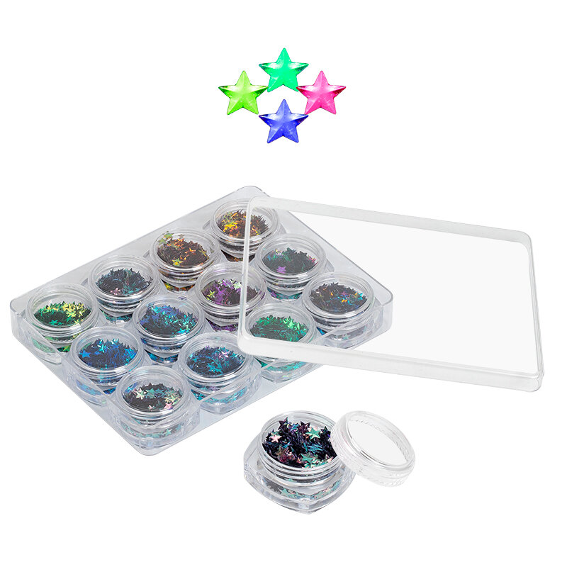 Nail Art Набор пайеток звёздочки, 12 шт./наб.