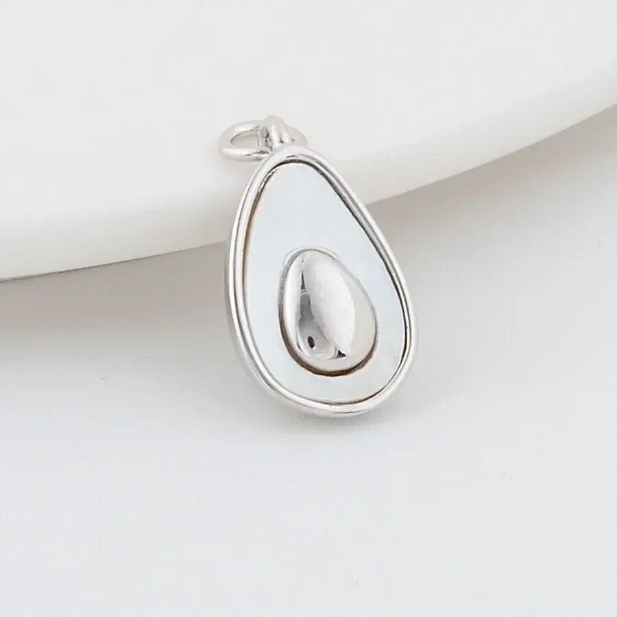 Подвески-капли из латуни с ракушкой, золотистого цвета, Florainer Tina Серебряный, Platinum Color