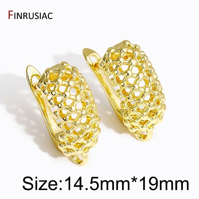 Швензы для сережек латунные позолоченные 18 карат FINRUSIAC 1 Pair, 18K Gold Plated