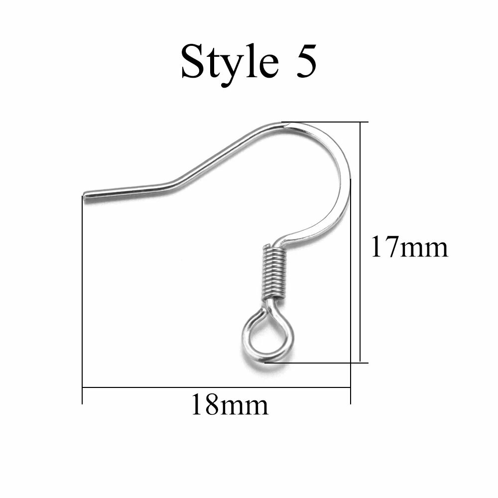Крючки для сережек из нержавеющей стали, 50 шт. 5