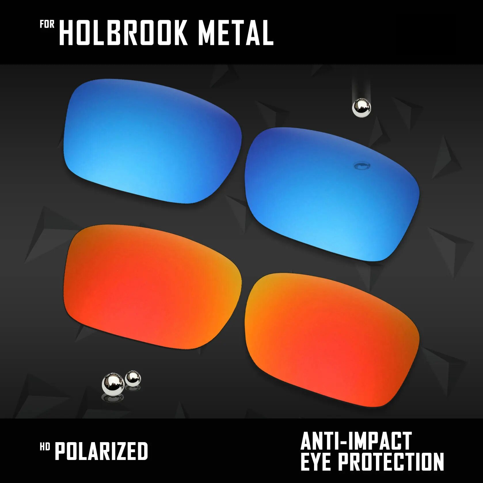 Поляризованные линзы OOWLIT для Oakley Holbrook Metal OO4123 Blue-Red