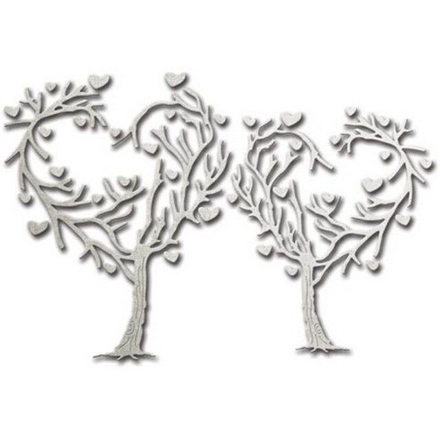 Набор ножей для вырубки Spellbinders для вырубки "Planting Love" Сердца - в диапазоне от 0,32 до 0,64 см