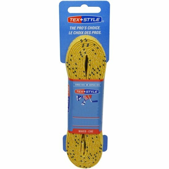 Шнурки для коньков Warrior Texstyle с пропиткой, YELLOW-108, полиэстер, 274см, желтый