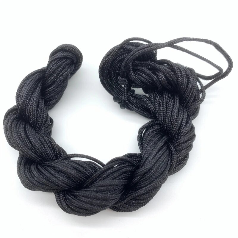 Черный нейлоновый шнур для макраме 1 мм, 26 м