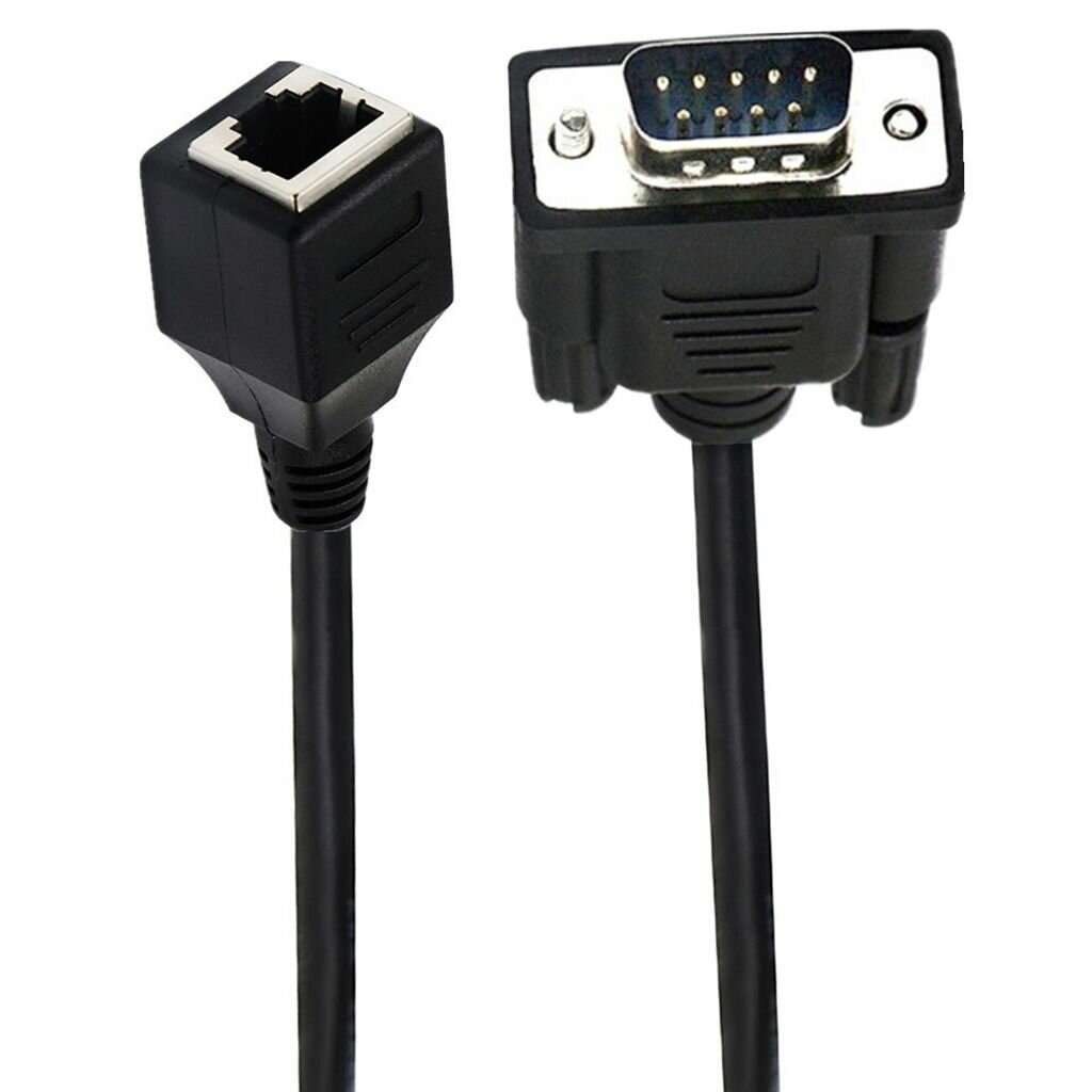 USB-концентратор, DB9 мужской/женский на RJ45 переходник - мужской, 1 шт