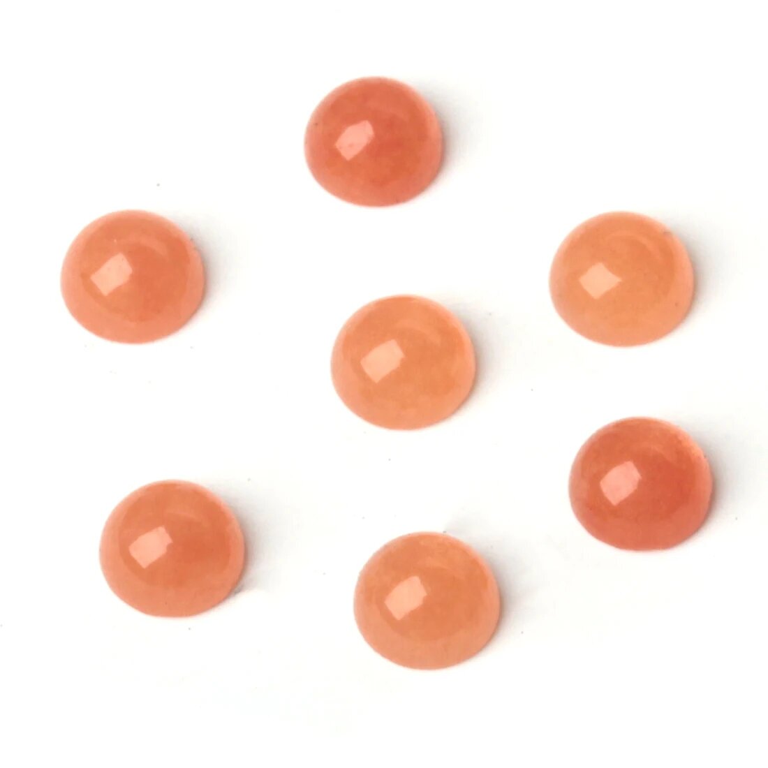 Кабошоны из белого нефрита лаcoogh 10 шт, 4/6/8/10 мм 4mm, Orange