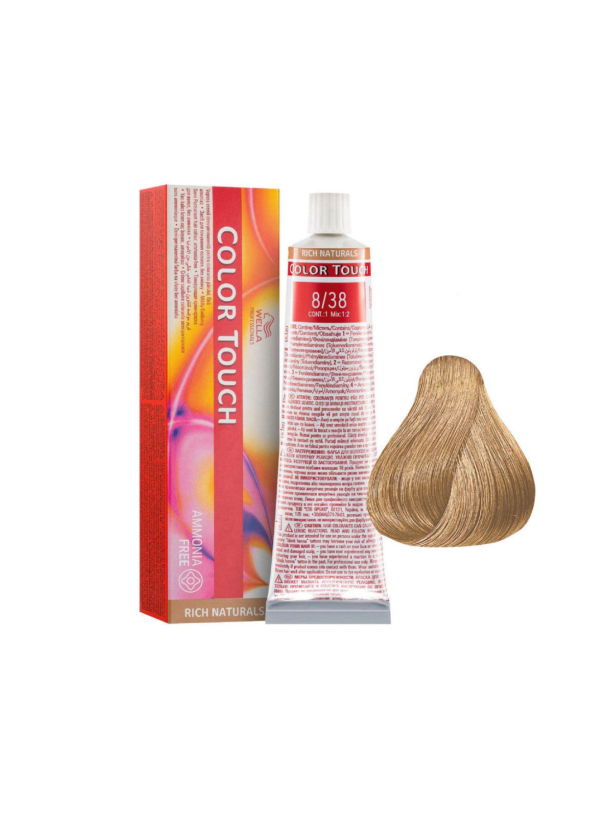 Wella Color Touch 8/38 - Тонирующая краска без аммиака светлый блонд золотисто-жемчужный 60 мл