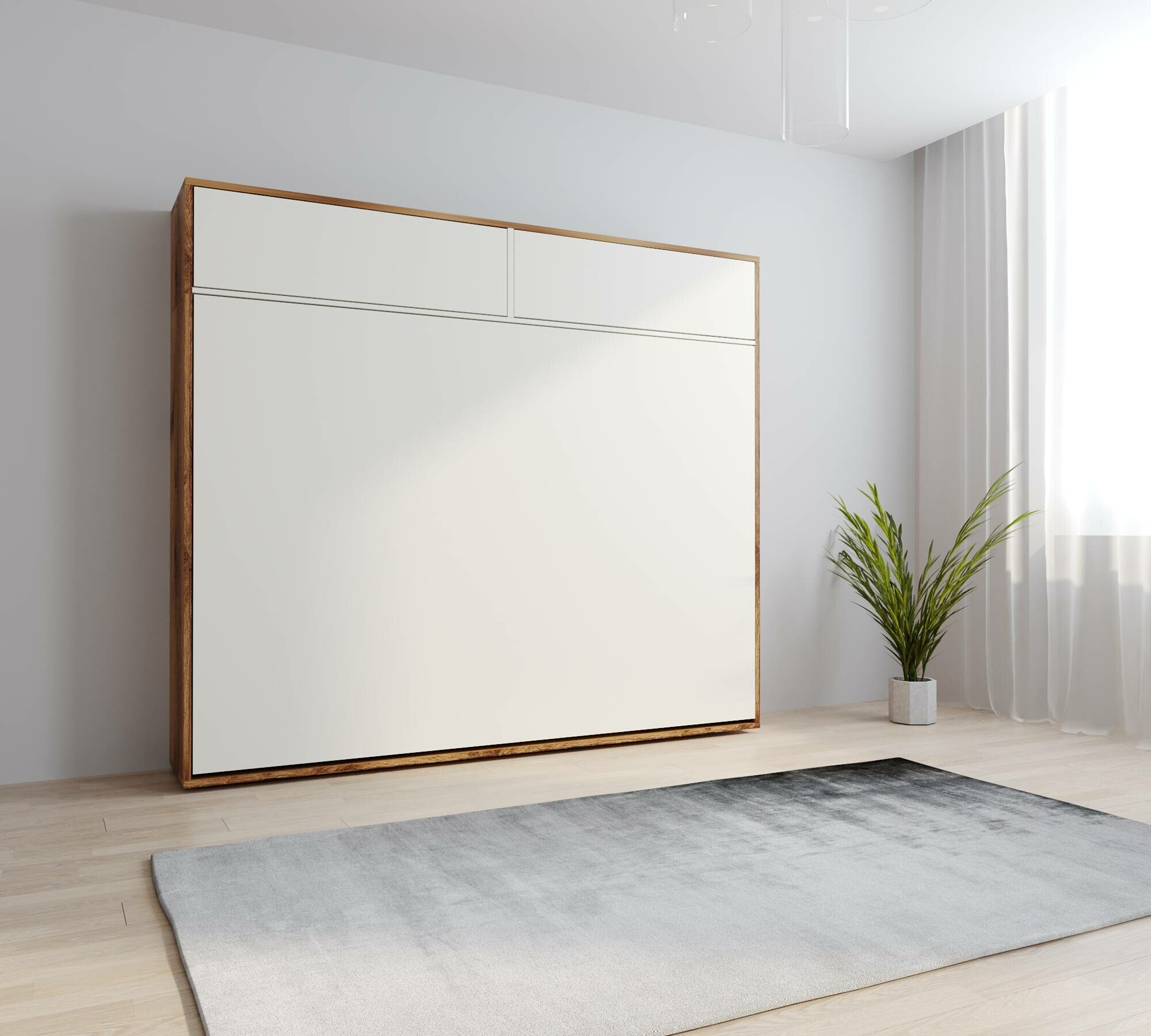 Шкаф кровать-трансформер с изголовьем Ergoroom Аджи 1400 с антресолью Лайт Янтарь