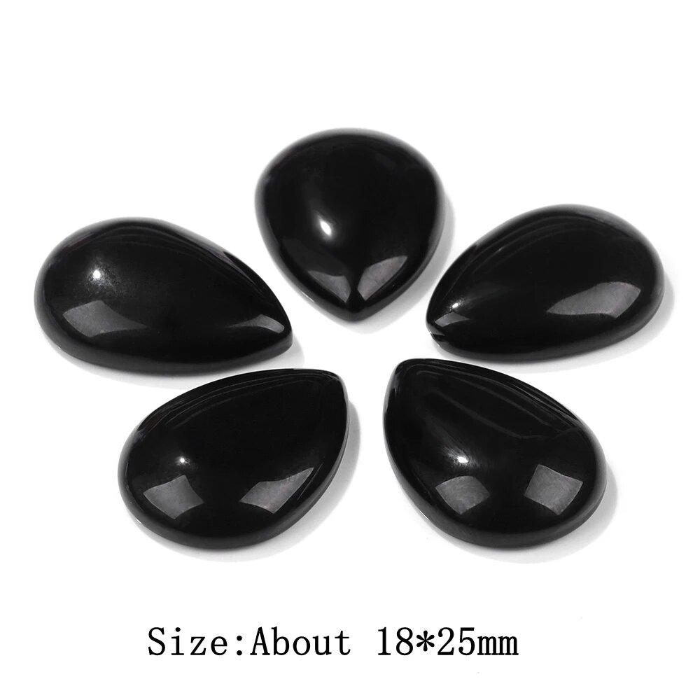 Кабошоны из натуральных камней RISYF 10 штук Черный, 10 Pieces, 1. Black Agates