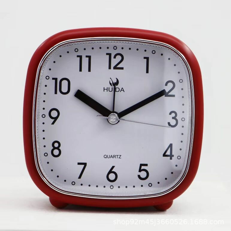 Будильник "Ретро-часы", металлический, 5 дюймов, бесшумный, красный