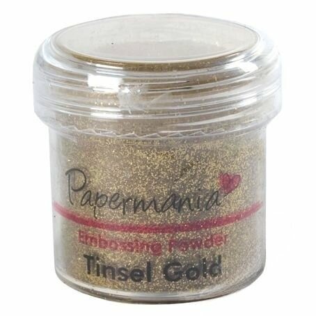 Пудра для тиснения docrafts "Papermania", золотистая с блестками, полиамидная смола