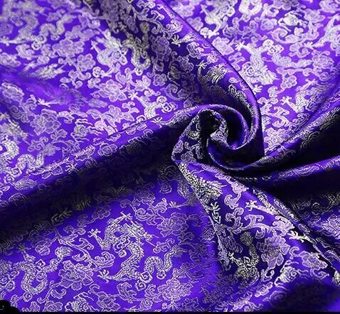 Полиэстер парча с рисунком дракона, 1 метр Фиолетовый, 12