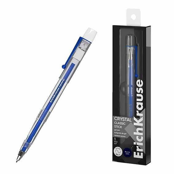 Ручка гелевая Erich Krause Crystal Stick Classic синяя, 0.5 мм (61314)