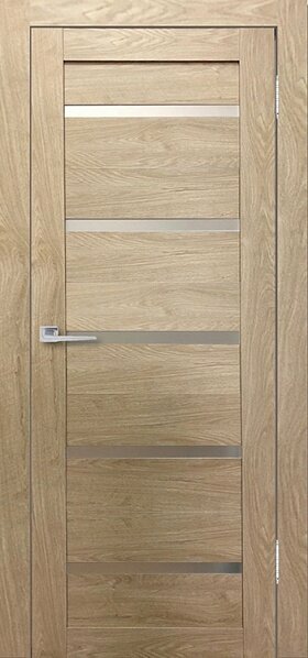 Межкомнатная Дверь Verda Бавария 15 3Д-Люкс Ясень Сонома со Стеклом Сатинато 2000х800мм (Полотно 1шт) / Верда.
