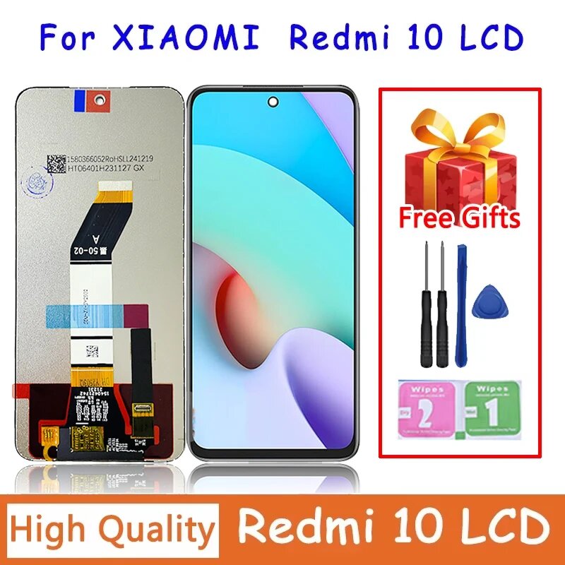 100% протестировано для Xiaomi Redmi 10 Prime, дигитайзер сенсорного экрана в сборе для Redmi 10, ЖК-дисплей Redmi 10 2022, дисплей 10 2022 No Frame