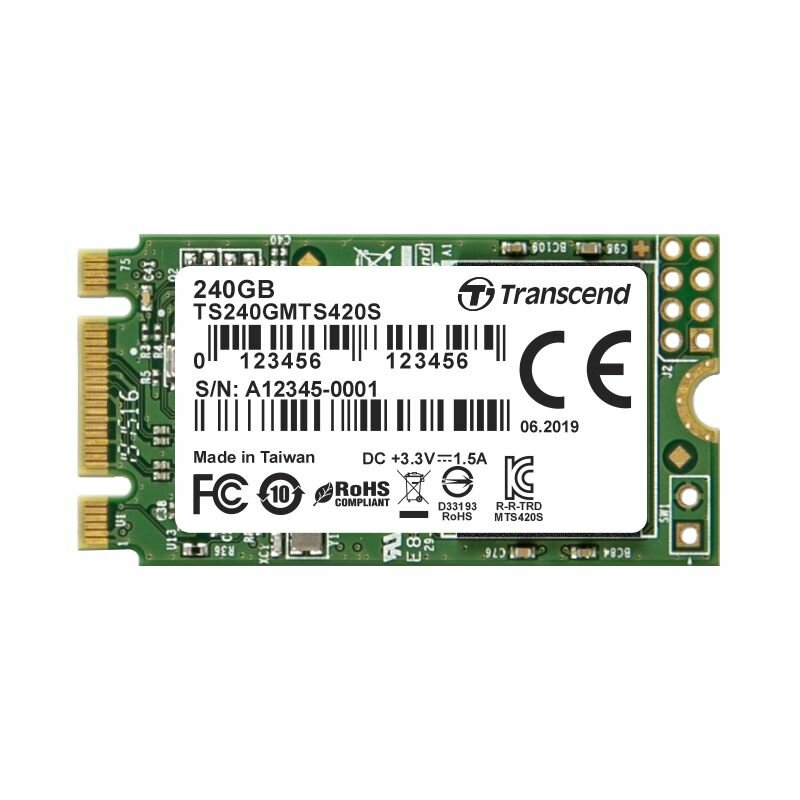 Внутренний SSD диск TRANSCEND 420S 240GB, SATA3, M.2 (TS240GMTS420S)