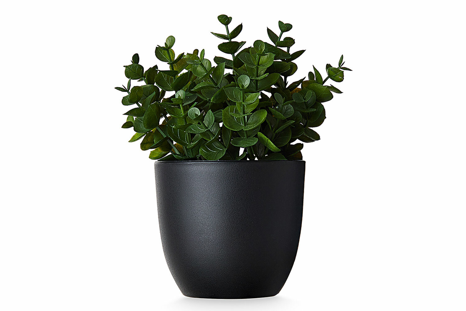 Искусственное растение эвкалипт в пластмассовом кашпо 18х18 см, реалистичная композиция для дома