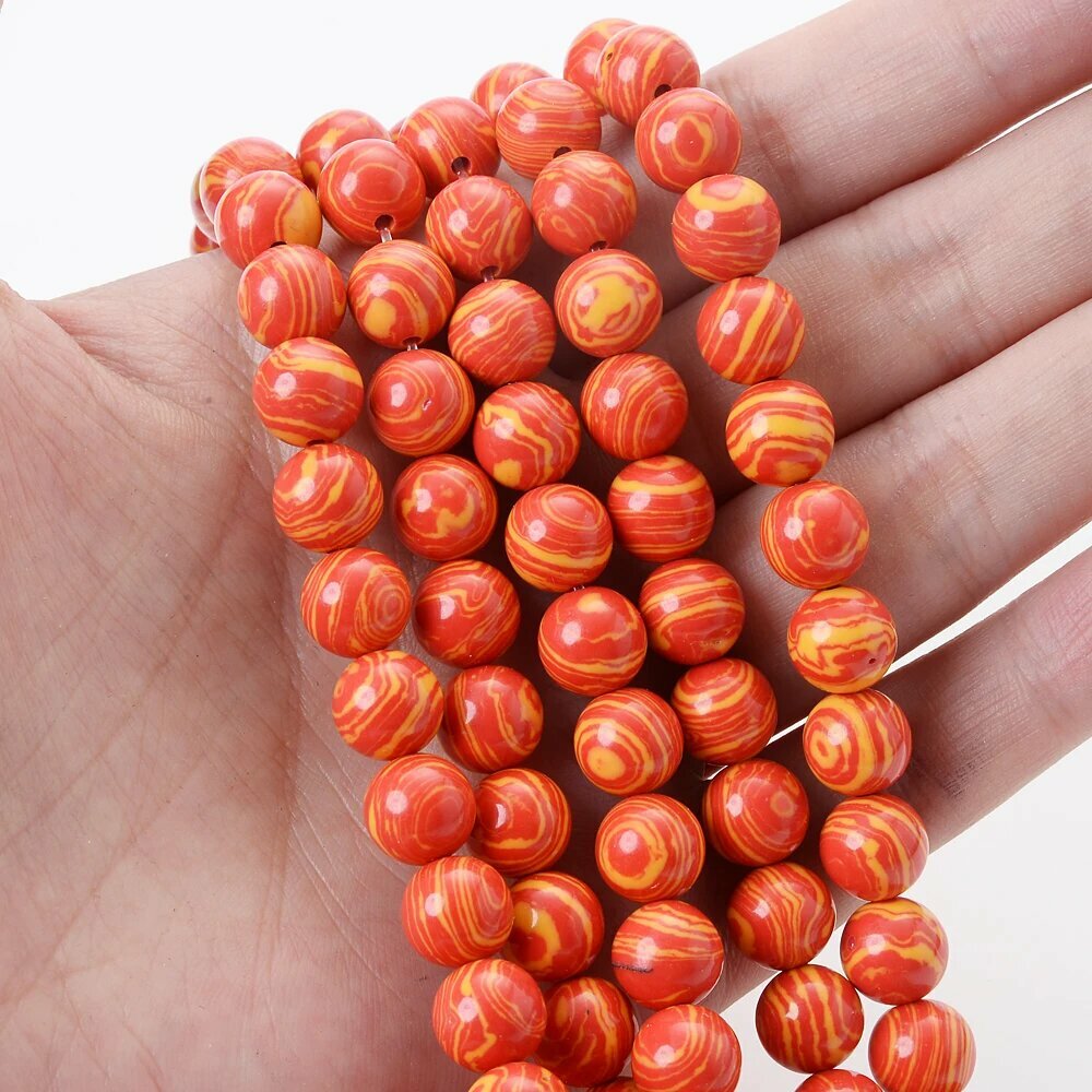 Красные коралловые, амазонитовые, бирюзовые и агатовые бусины