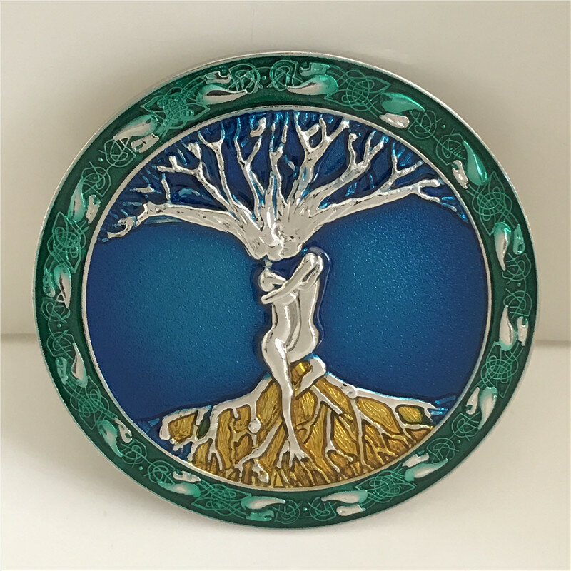 Пряжка (бляха) для ремня 40 мм с древо жизни бляха на ремень мужской