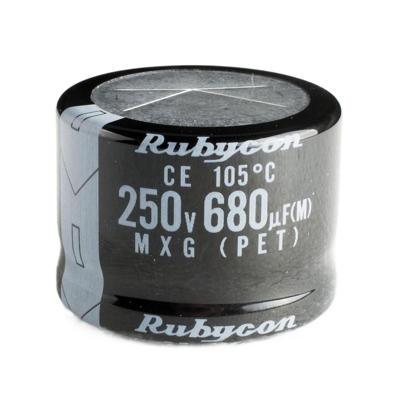 1шт, Rubycon Конденсатор 250В-680мкФ (680uF-250V, -40+105C, 25x35мм)