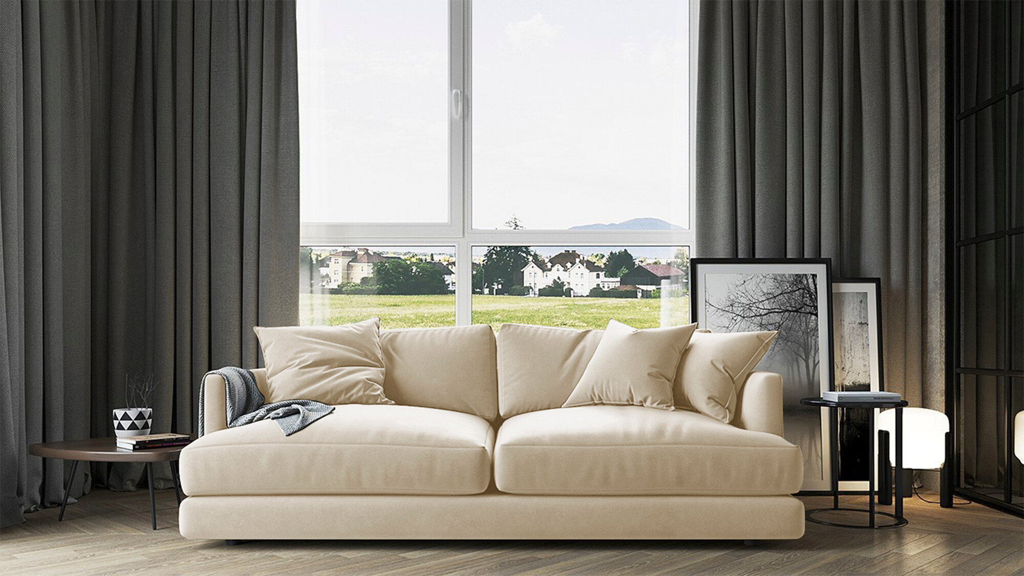 Диван DiHall Ибица Velutto 04, прямой, механизм еврокнижка, велюр, 2 спальных места