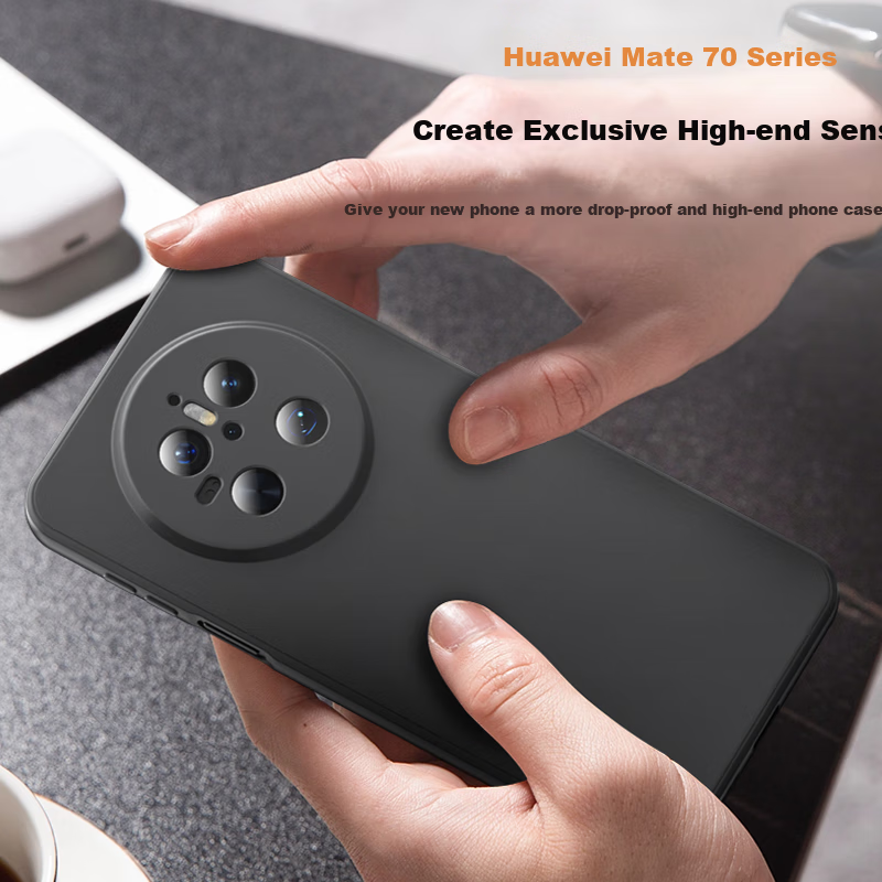 BIAZE Official Genuine Huawei Mate 70 Pro Phone Case Mate 70 Pro+ Protective Cover Full Coverage Anti-drop Plush Lining Liquid Silicone Case JK758 Black