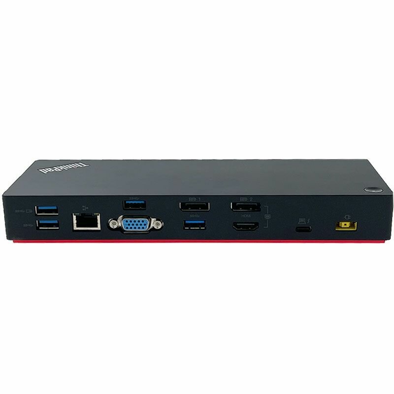 40AC USB-C TYPE-C Удар молнии 3 Док-станция для ноутбуков для Lenovo ThinkPad X1 Carbon X390 X280 E480 E490 T490 T580 T590 T480 T470 T570 P51 03X7543