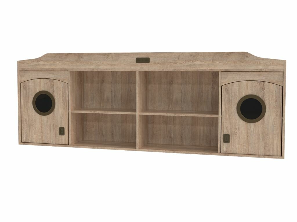 Антресоль Мираж-1 Дуб баррик ширина 205.2 см настенная ЛДСП в детскую с полками