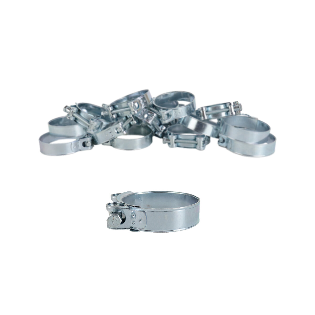 Хомут силовой одноболтовый 23-25 мм W1 RUSBELT (20 штук в упаковке)