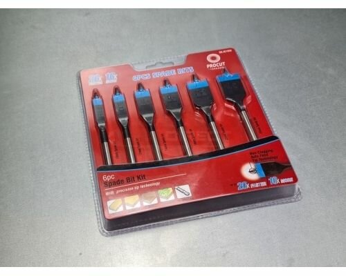 Набор усиленных перьевых свёрл ( проф серия) D 10;12;16;18;22;25mm S 1/4 HEX PROCUT