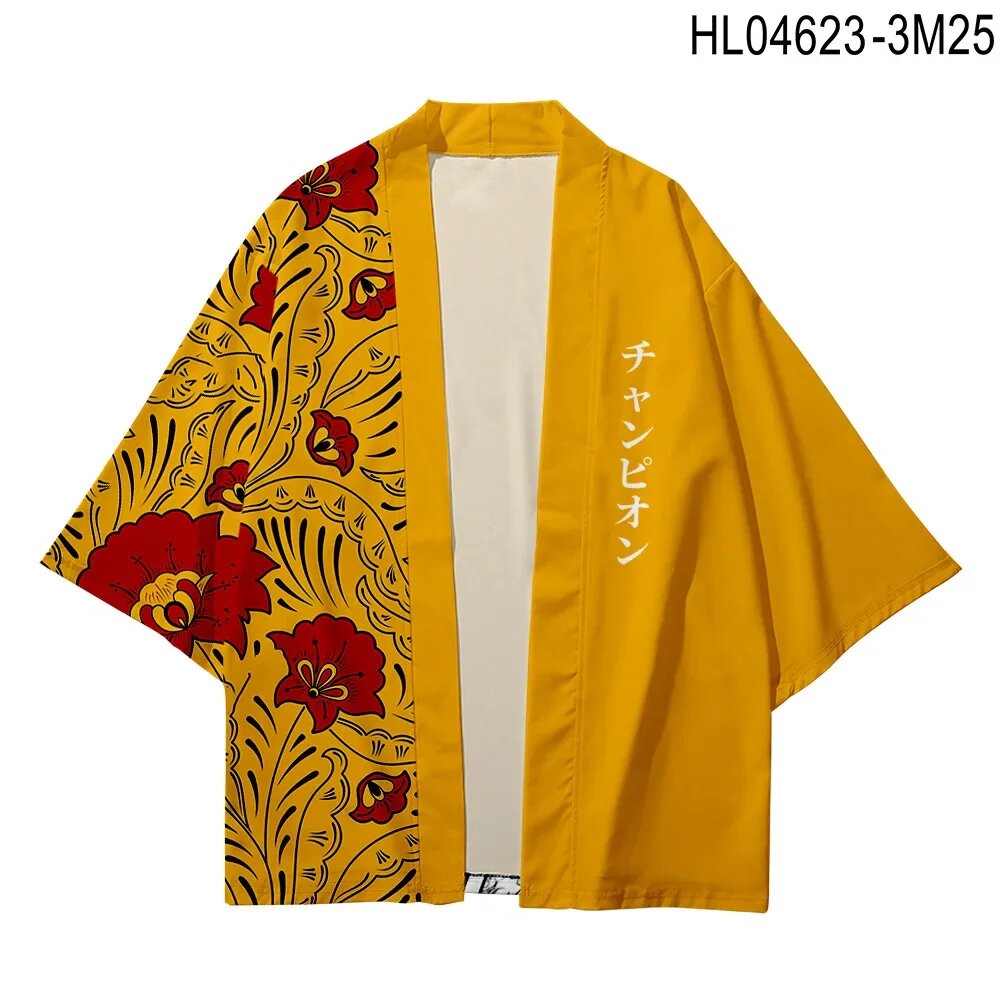 Желтый кардиган хаори XL, HL04623-tops